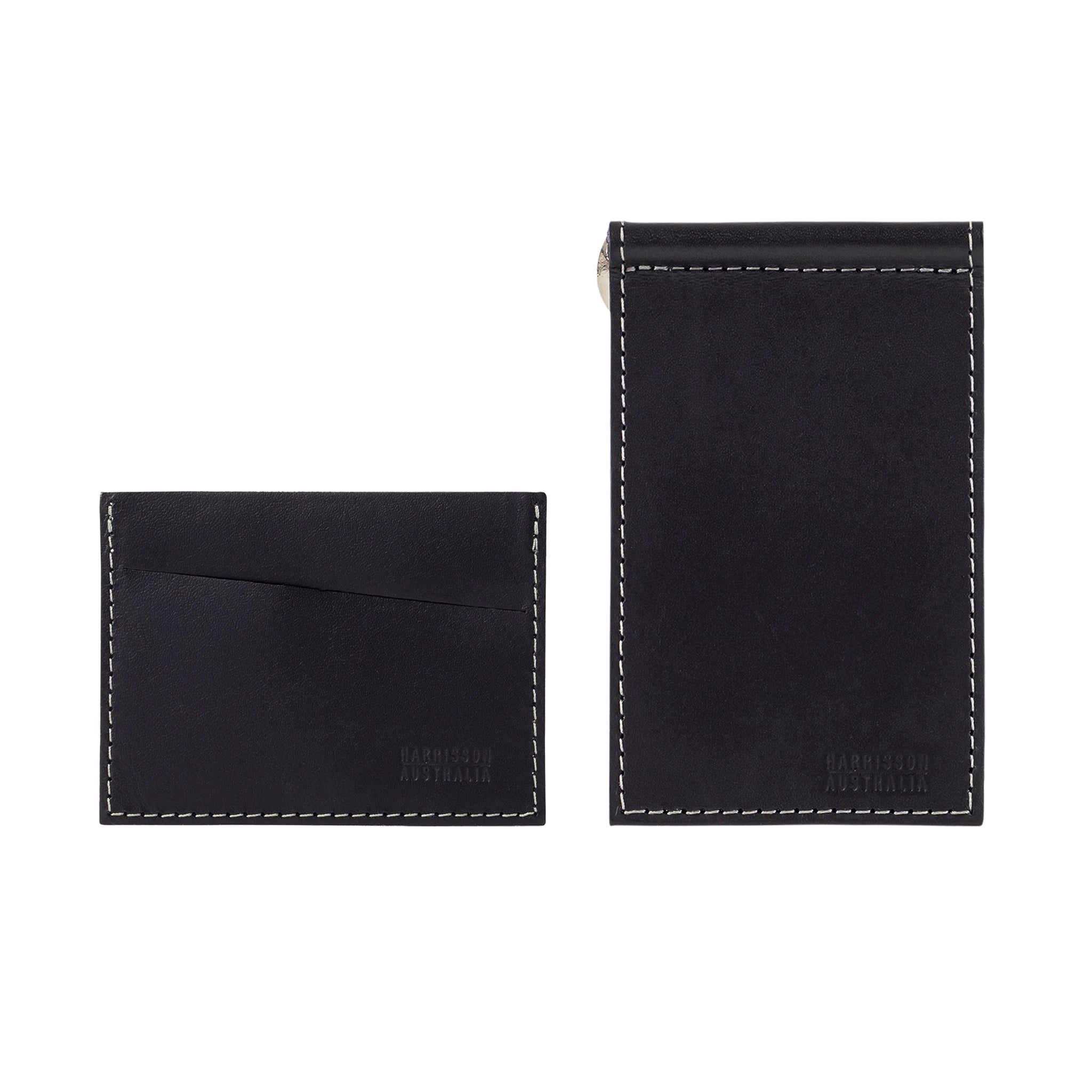 Black Billfold + Matching Card Sleeve Wallet | Harrisson Australia